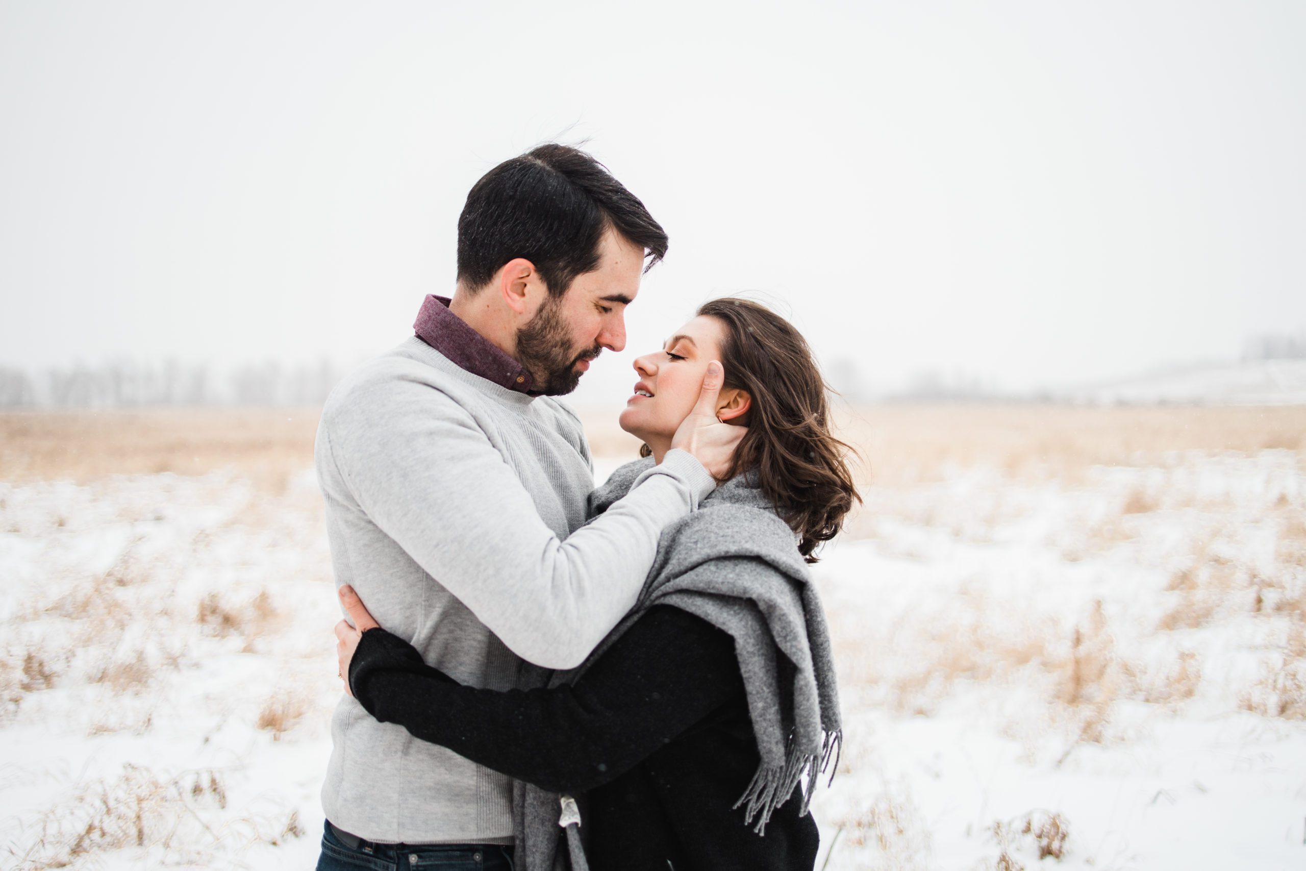 Winter Engagement Session in Fish Creek Park Calgary - Carly Hill