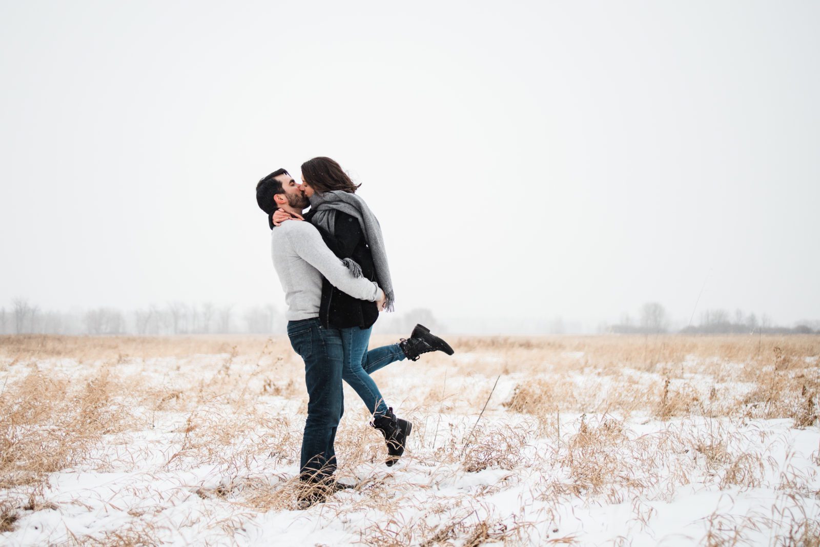 Winter Engagement Session in Fish Creek Park Calgary - Carly Hill