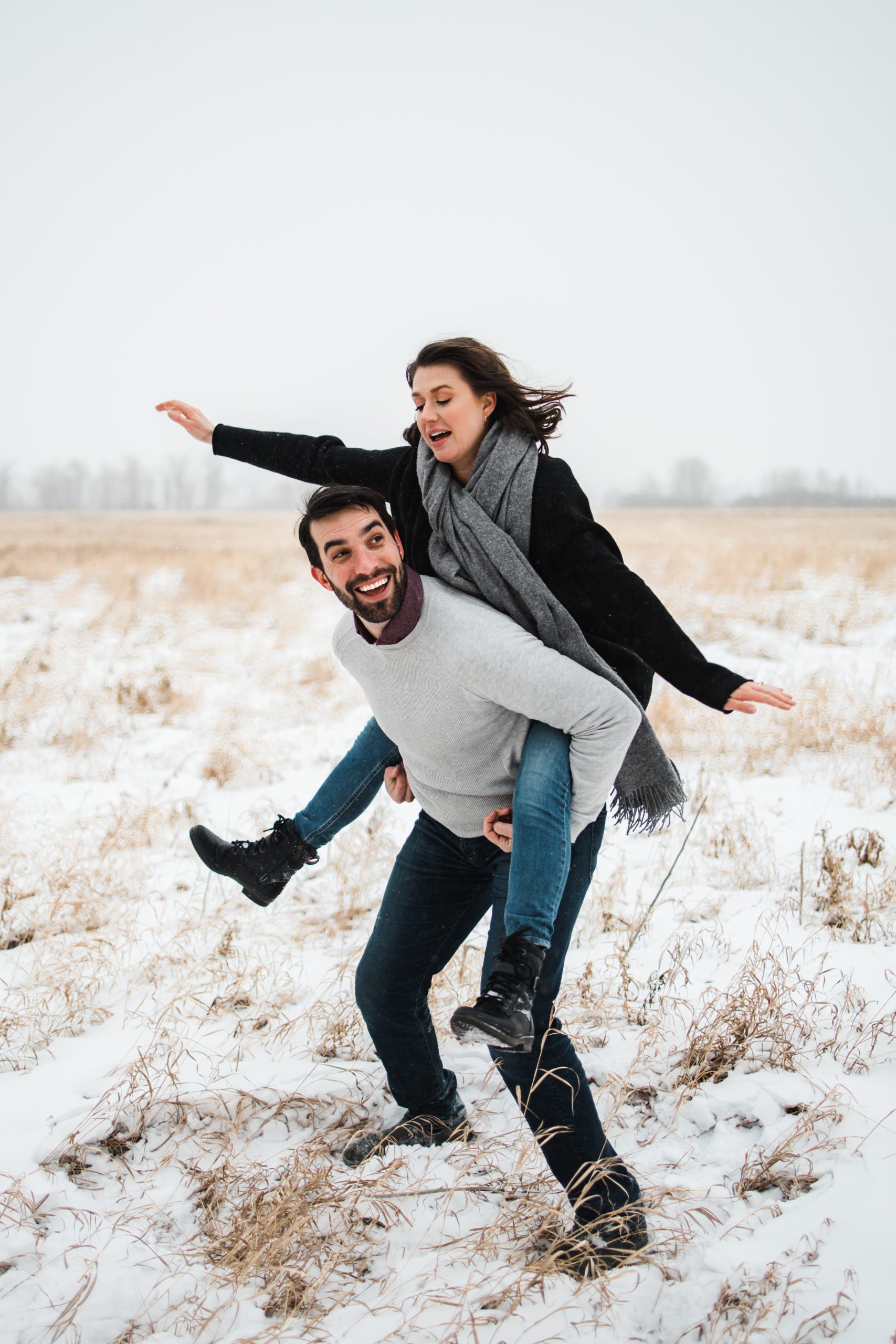 Winter Engagement Session in Fish Creek Park Calgary - Carly Hill